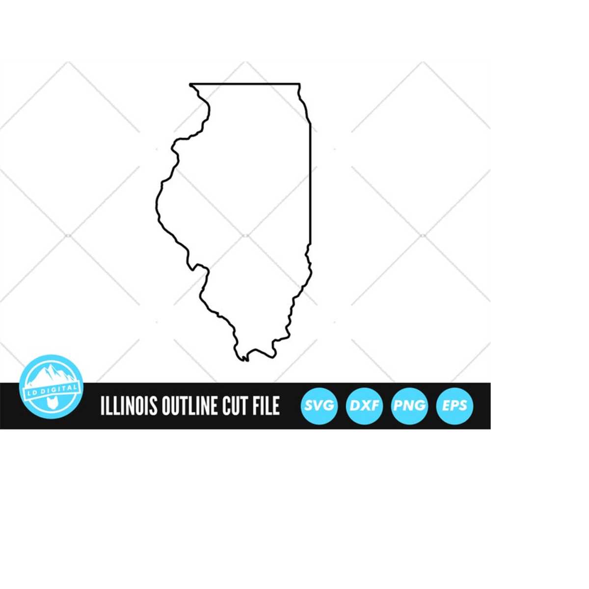 Illinois Outline SVG Files | Illinois Cut Files | United Sta - Inspire ...