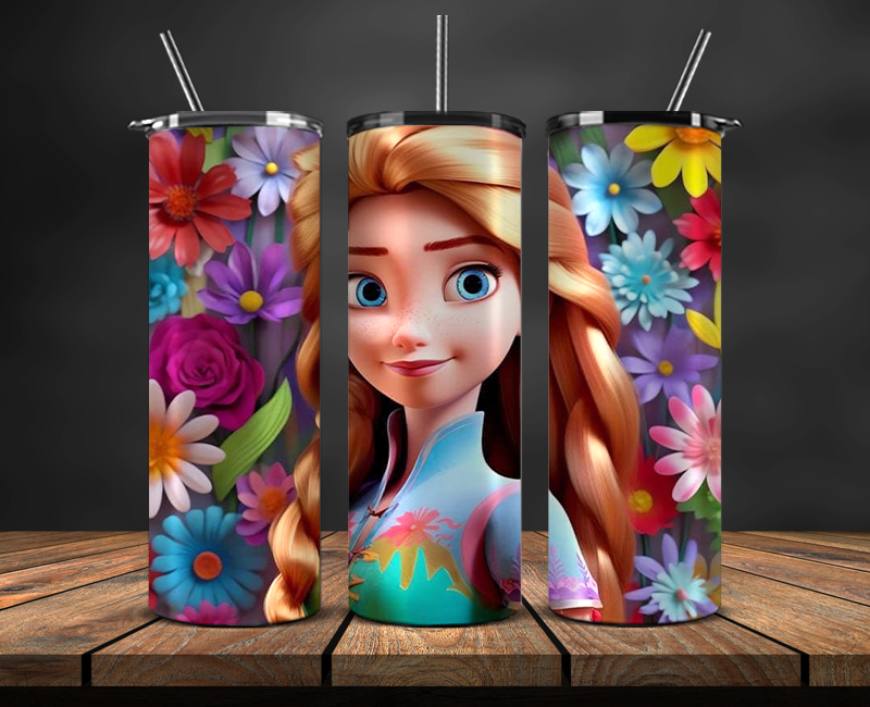 Princess Disney Tumbler Wrap, 3D Cartoon Tumbler Wrap, 20oz | Inspire ...