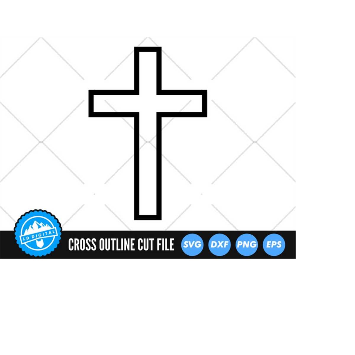 Christian Cross Outline SVG Files | Christian Cross Cut File - Inspire ...