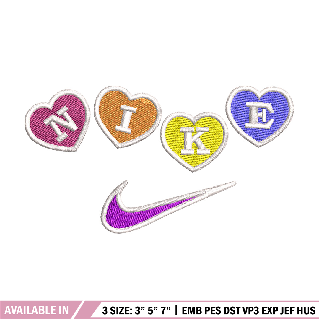 Nike heart embroidery design, Logo embroidery, Nike design, | Inspire ...
