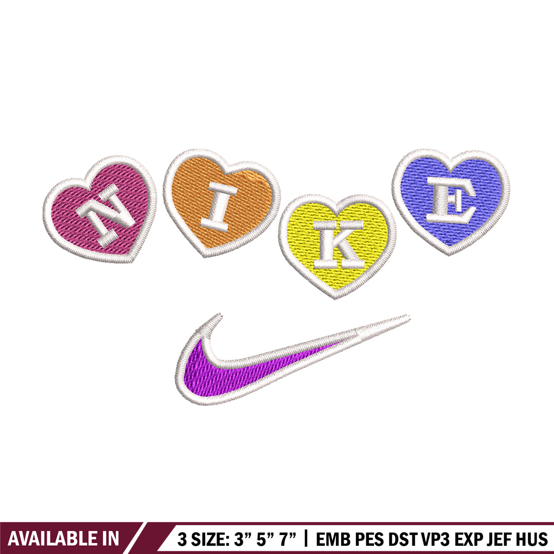 Nike heart embroidery design, Logo embroidery, Nike design, | Inspire ...