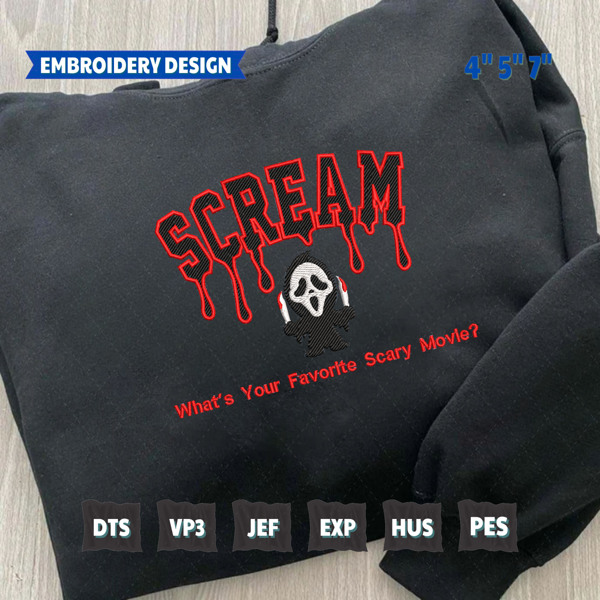 Face Ghost Embroidery Design, Scream Face Ghost Halloween Ho | Inspire ...