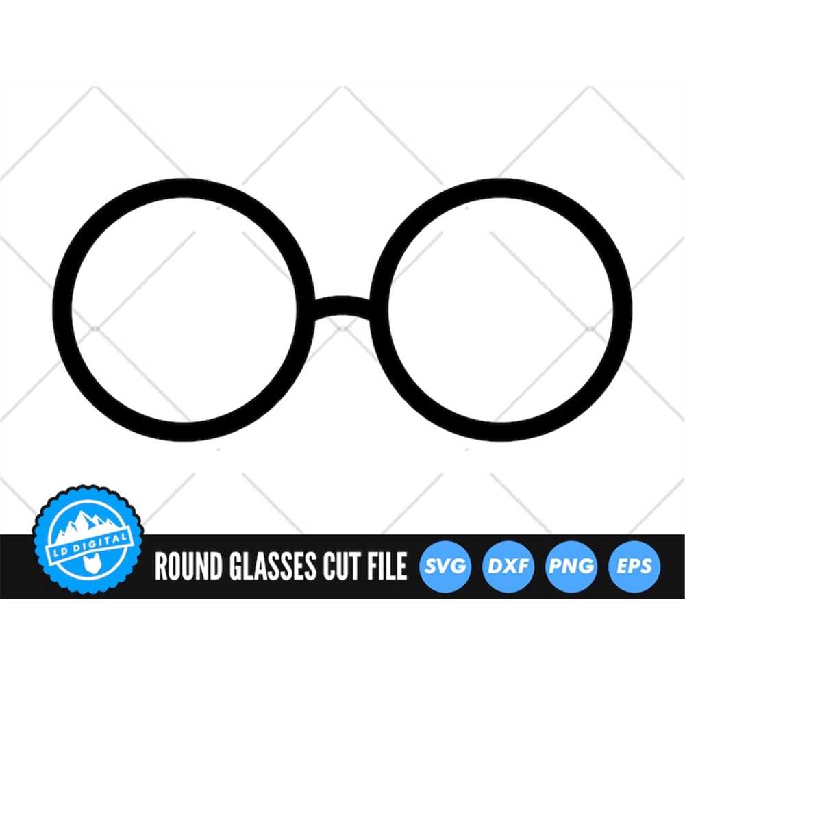 Round Glasses SVG Files | Eye Glasses Cut Files | Eyeglasses - Inspire ...