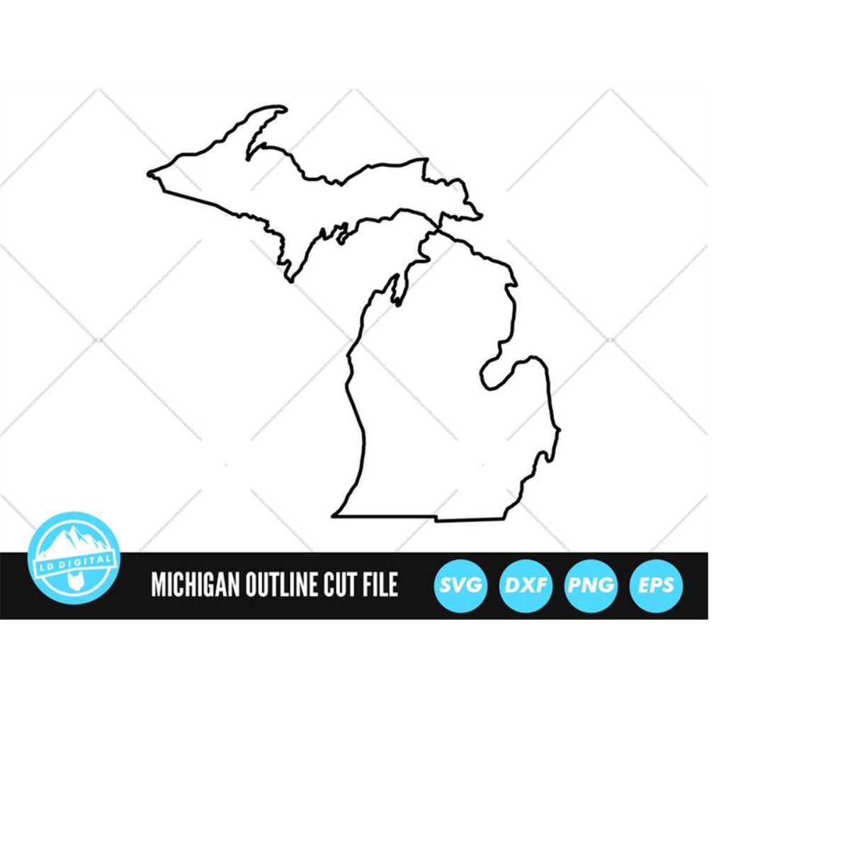 Michigan Outline SVG Files | Michigan Cut Files | United Sta - Inspire ...