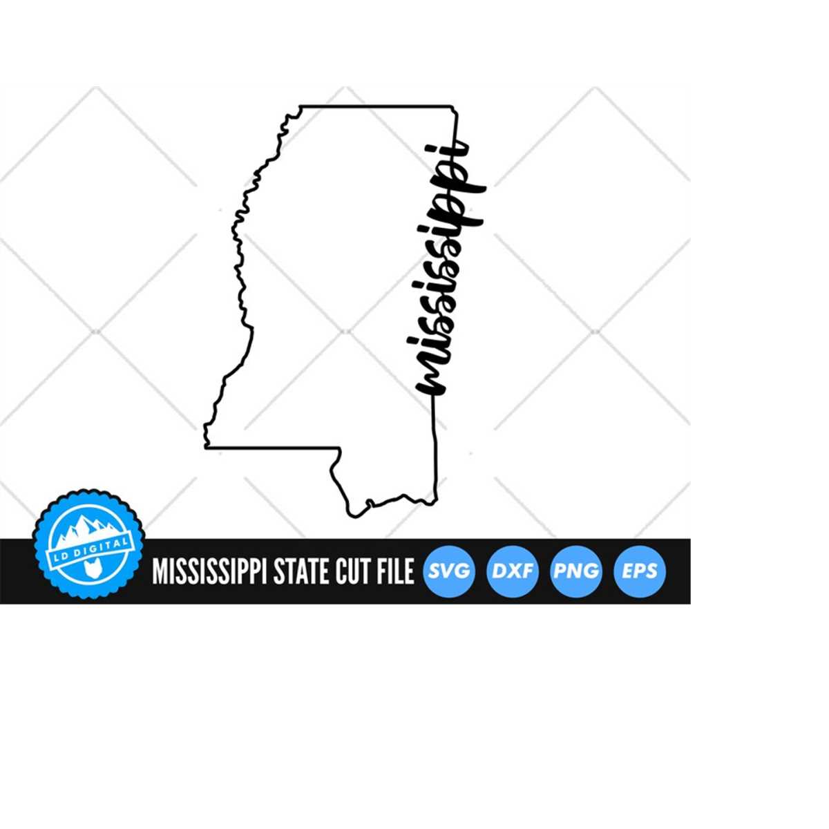 Mississippi Outline with Text SVG Files | Mississippi Cut Fi | Inspire ...