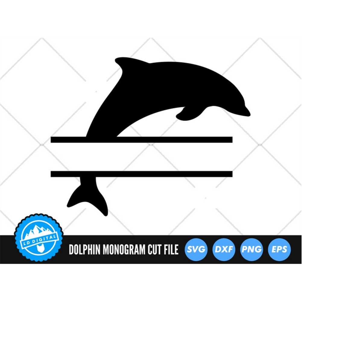 Dolphin SVG Files | Dolphin Monogram SVG Cut Files | Dolphin - Inspire Uplift