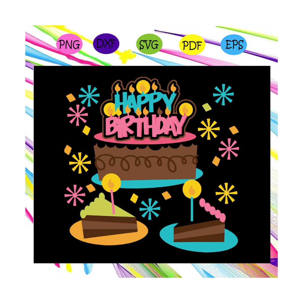 Happy birthday svg, birthday cake svg, candles svg, birthday | Inspire ...