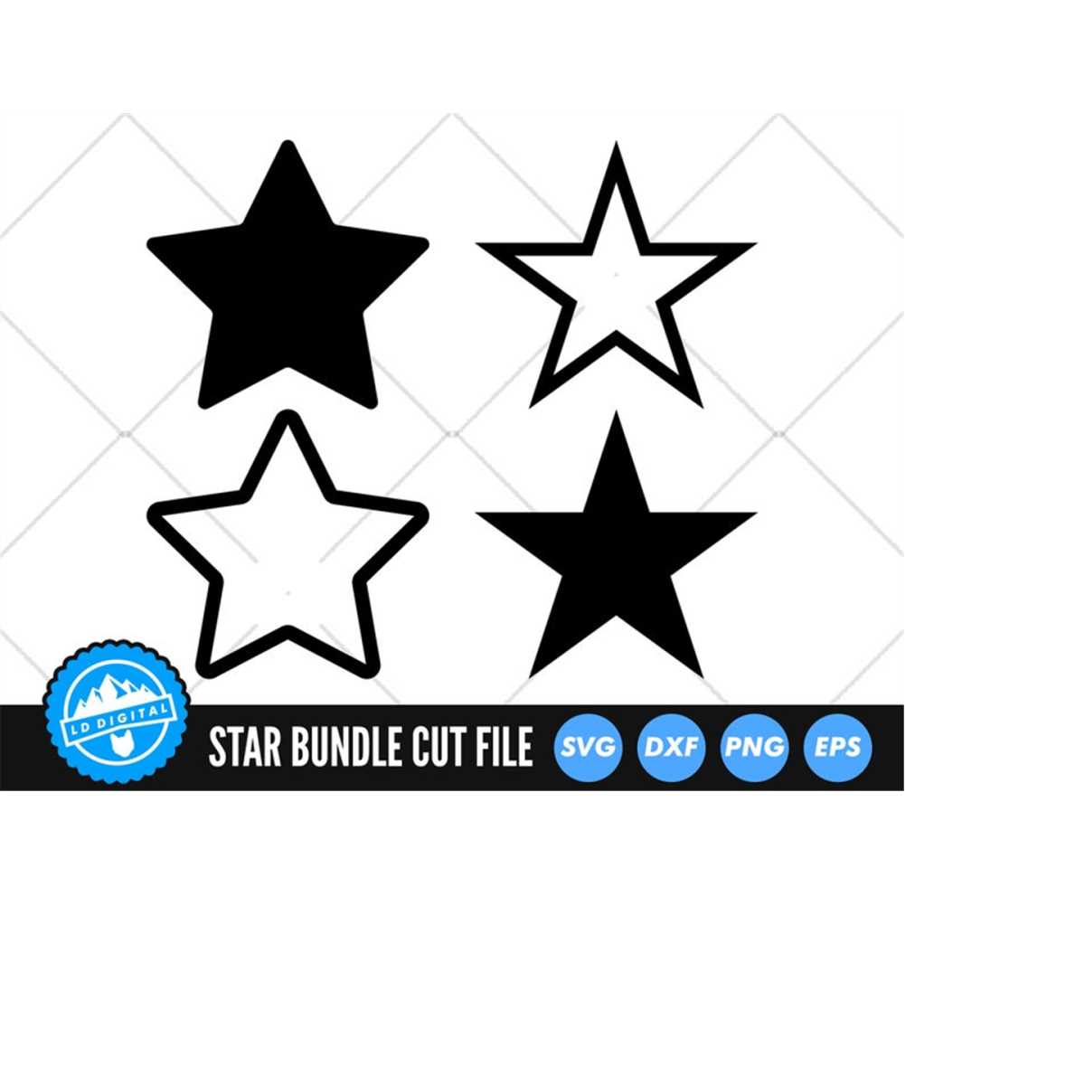 Star SVG Files | Star Outline SVG | Stars Cut File | Star Ve | Inspire ...