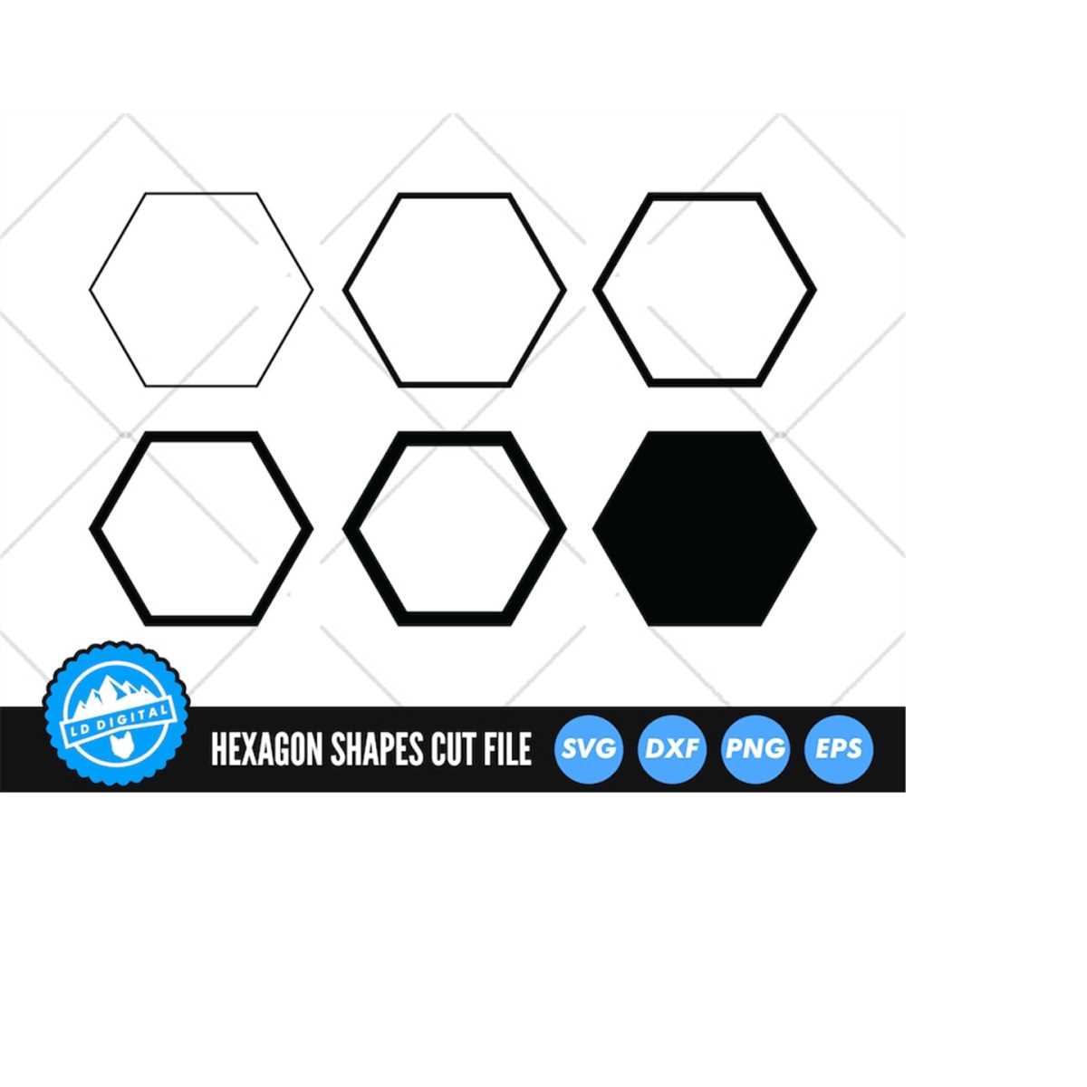 Hexagon Shape SVG Files | Hexagon Frame Cut Files | Shape Ve - Inspire ...