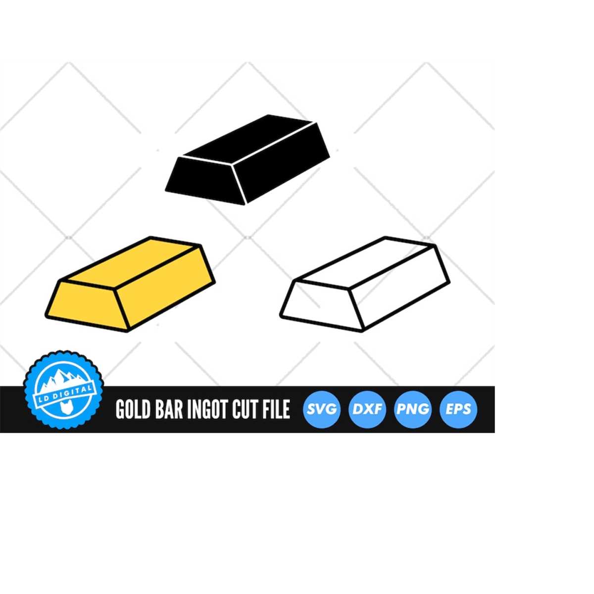 Gold Bar SVG Files | Gold Bullion SVG Cut Files | Golden Bar | Inspire ...