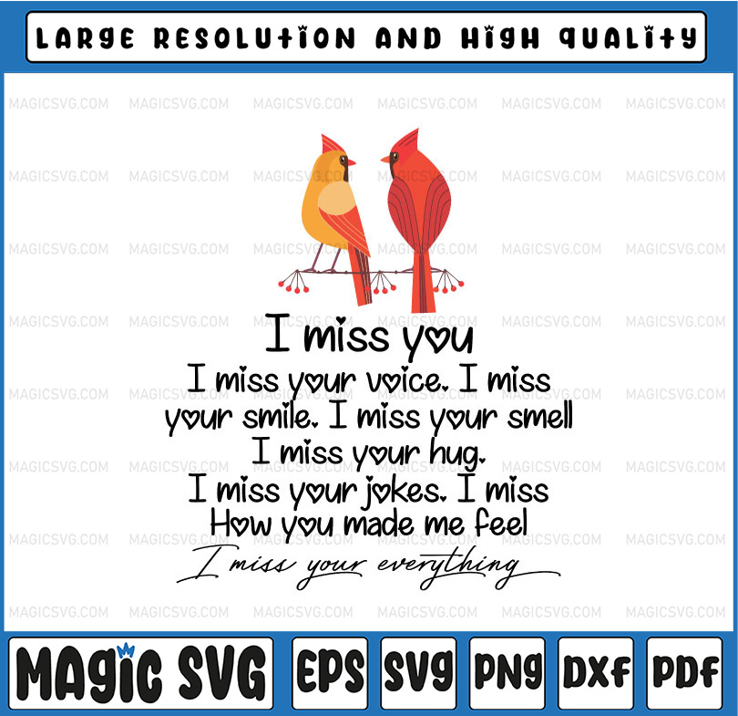 Christmas I Miss You SVG, Cardinal Bird Memory Svg, Mery Chr | Inspire ...