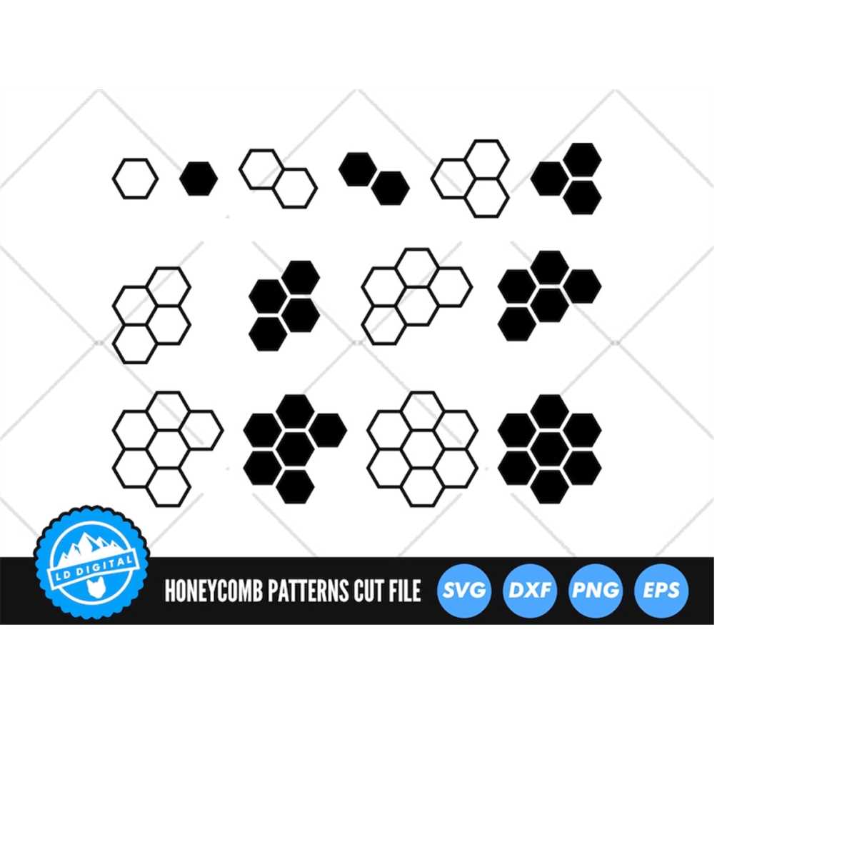 Honeycomb Pattern SVG Files | Hexagon Pattern Cut Files | Ho - Inspire ...