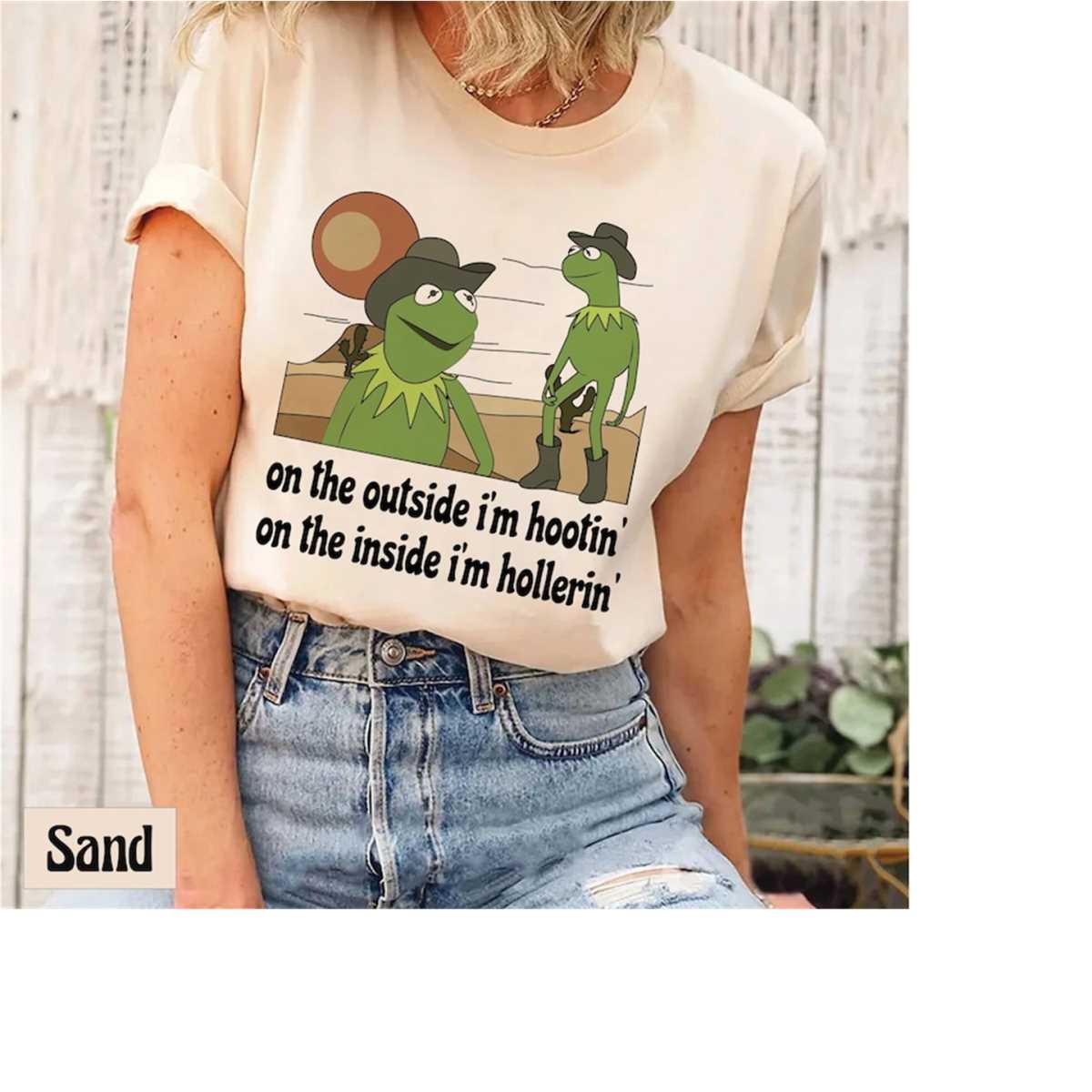 Funny Meme Kermit The Frog Cowboy Unisex Shirt, Funny Animal | Inspire ...