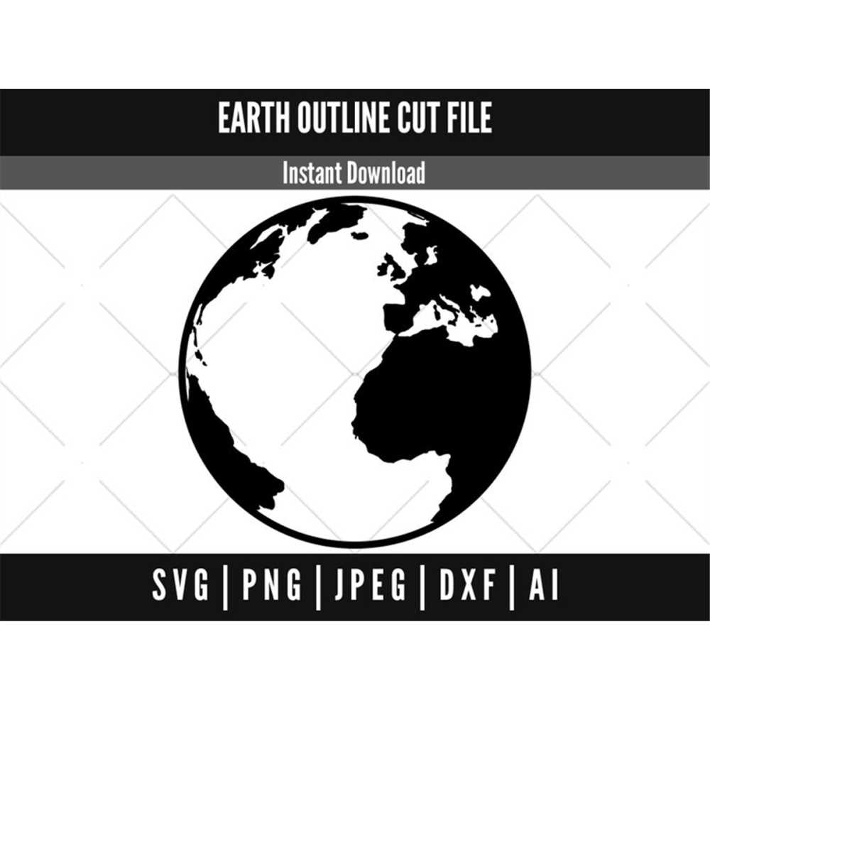 Earth Outline SVG Files | Planet Earth Cut Files | World Out - Inspire ...