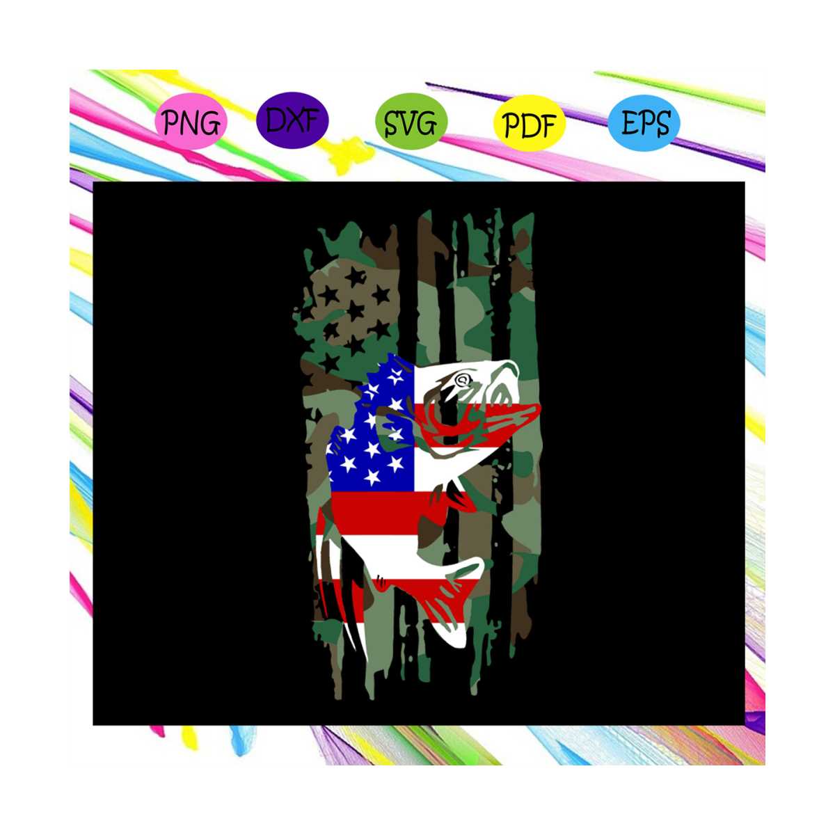 Fishing american flag,4th Of July Svg, American Flag Svg, Fo - Inspire ...