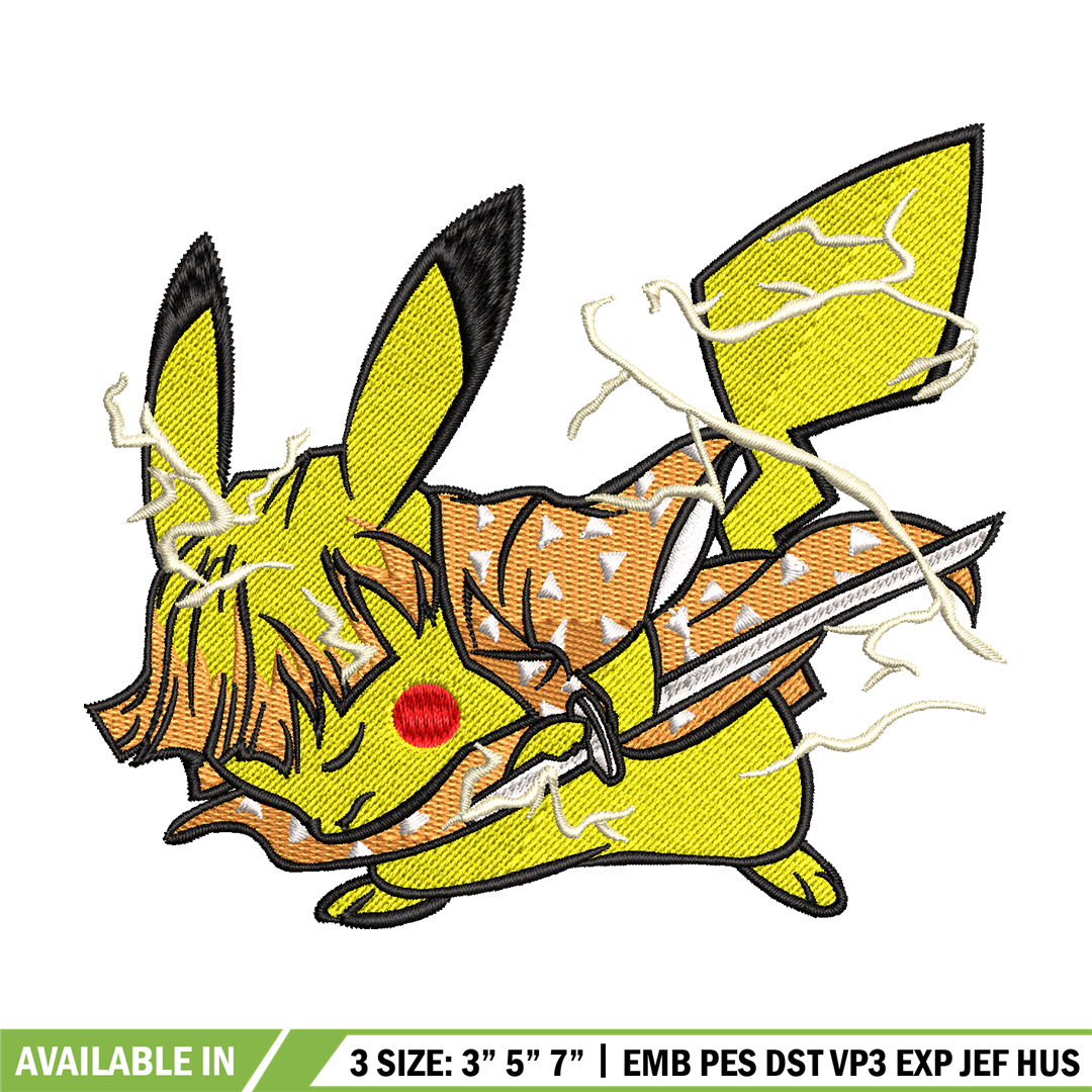 Pikachu Zenitsu embroidery design, Pokemon embroidery, embro | Inspire ...