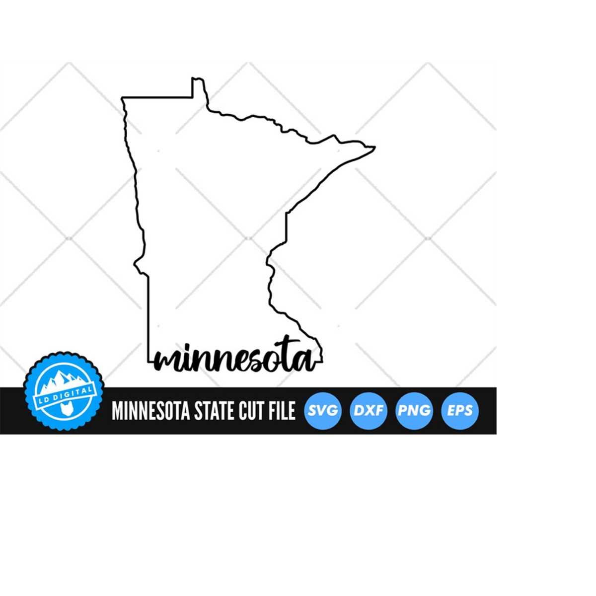 Minnesota Outline with Text SVG Files | Minnesota Cut Files | Inspire ...