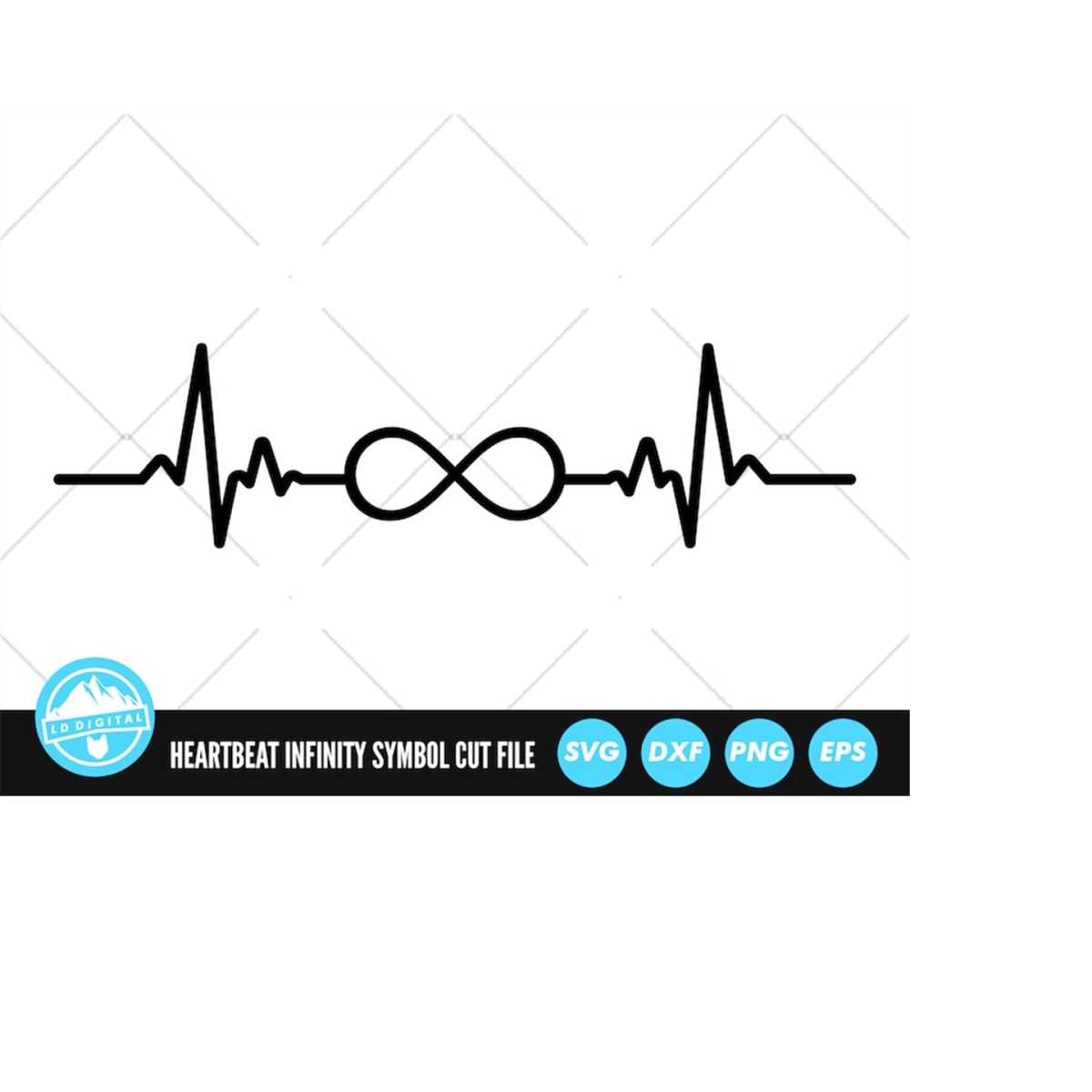 Heartbeat Line Infinity Symbol SVG Files | ECG EKG Cut Files - Inspire ...