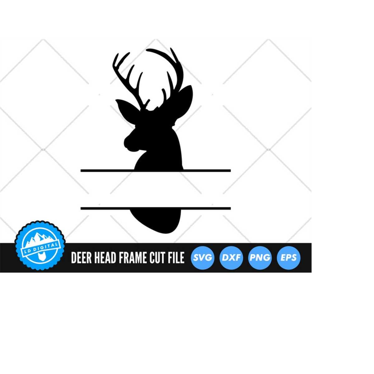 Deer Head Monogram SVG Files - Split Name Frame Deer Head Cu - Inspire ...