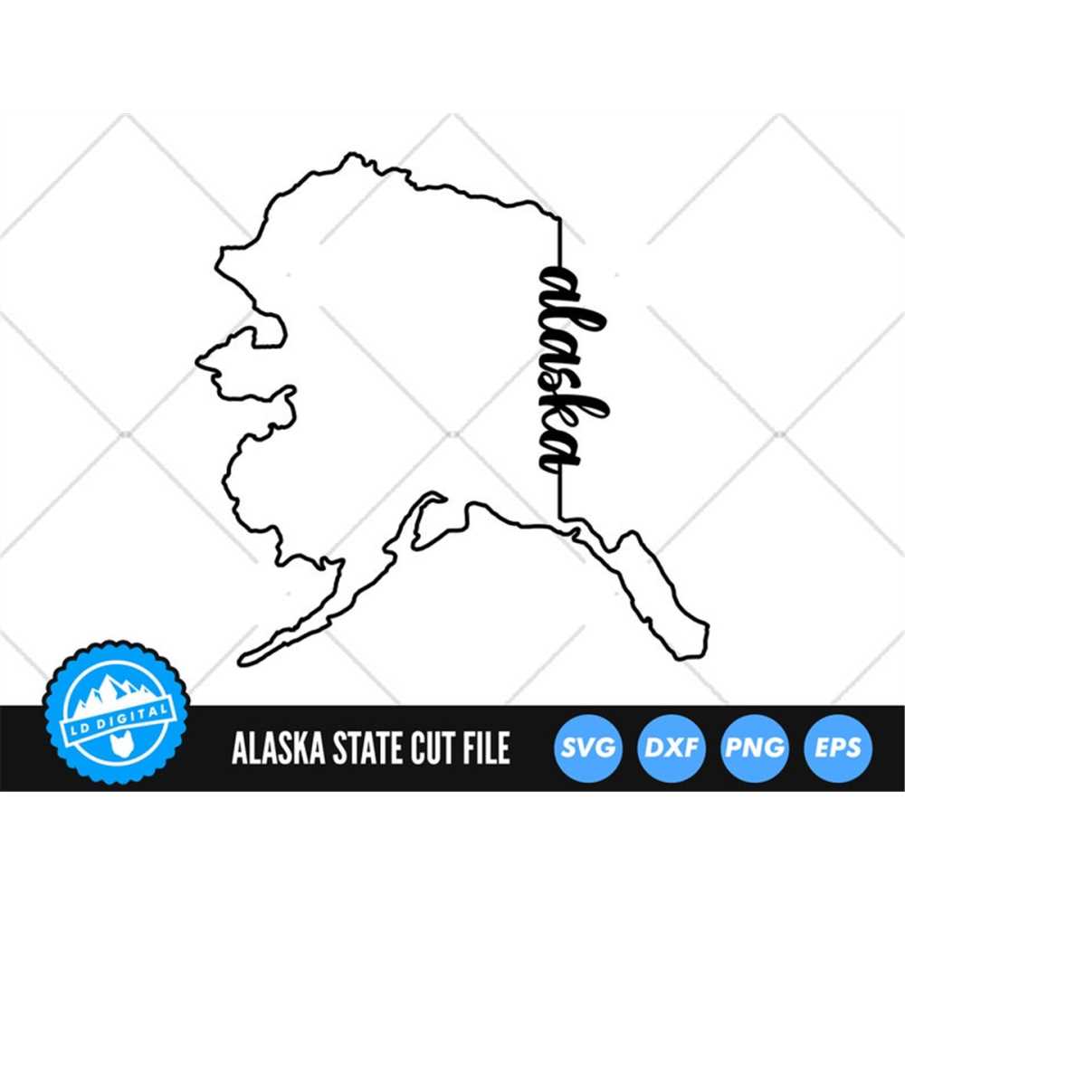 Alaska Outline with Text SVG Files | Alaska Cut Files | Unit - Inspire ...