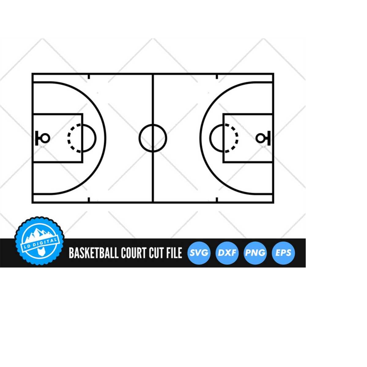 Basketball Court SVG Files | Basketball Cut Files | Basketba | Inspire ...