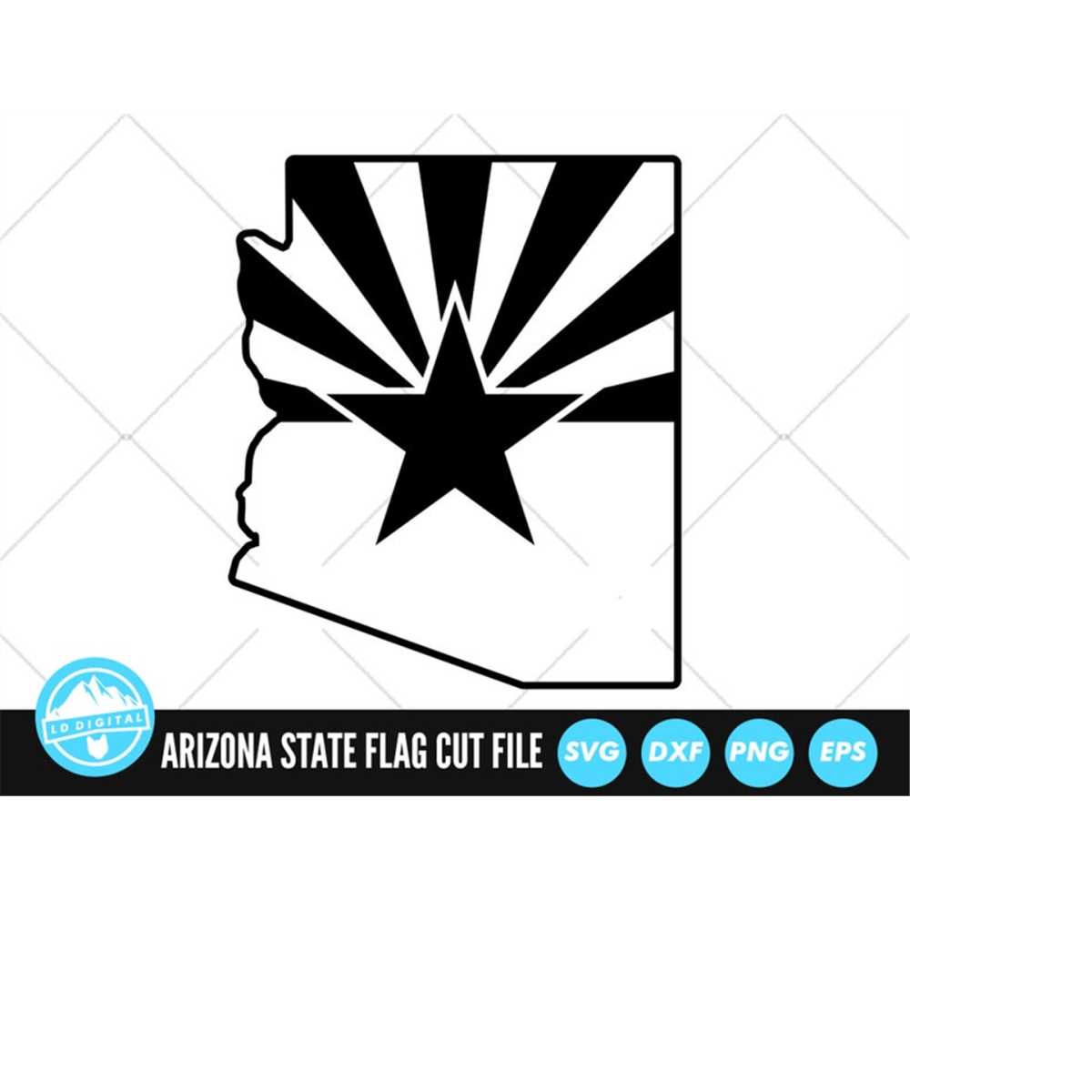 Arizona Map State Outline Flag SVG Files | Arizona Flag Cut - Inspire ...
