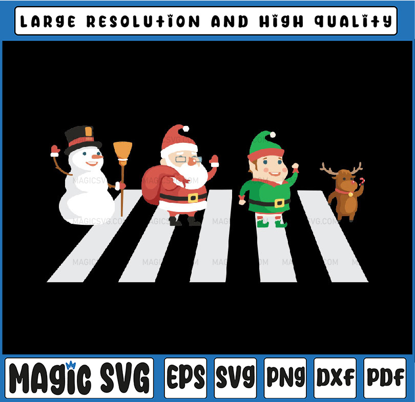 Elf Santa And Snowman Road SVG PNG, Christmas Road png, Merr | Inspire ...