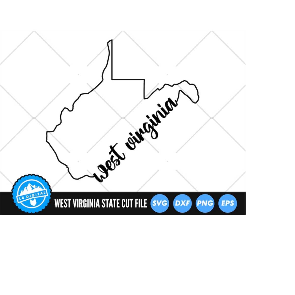 West Virginia Outline with Text SVG Files | West Virginia Cu | Inspire ...