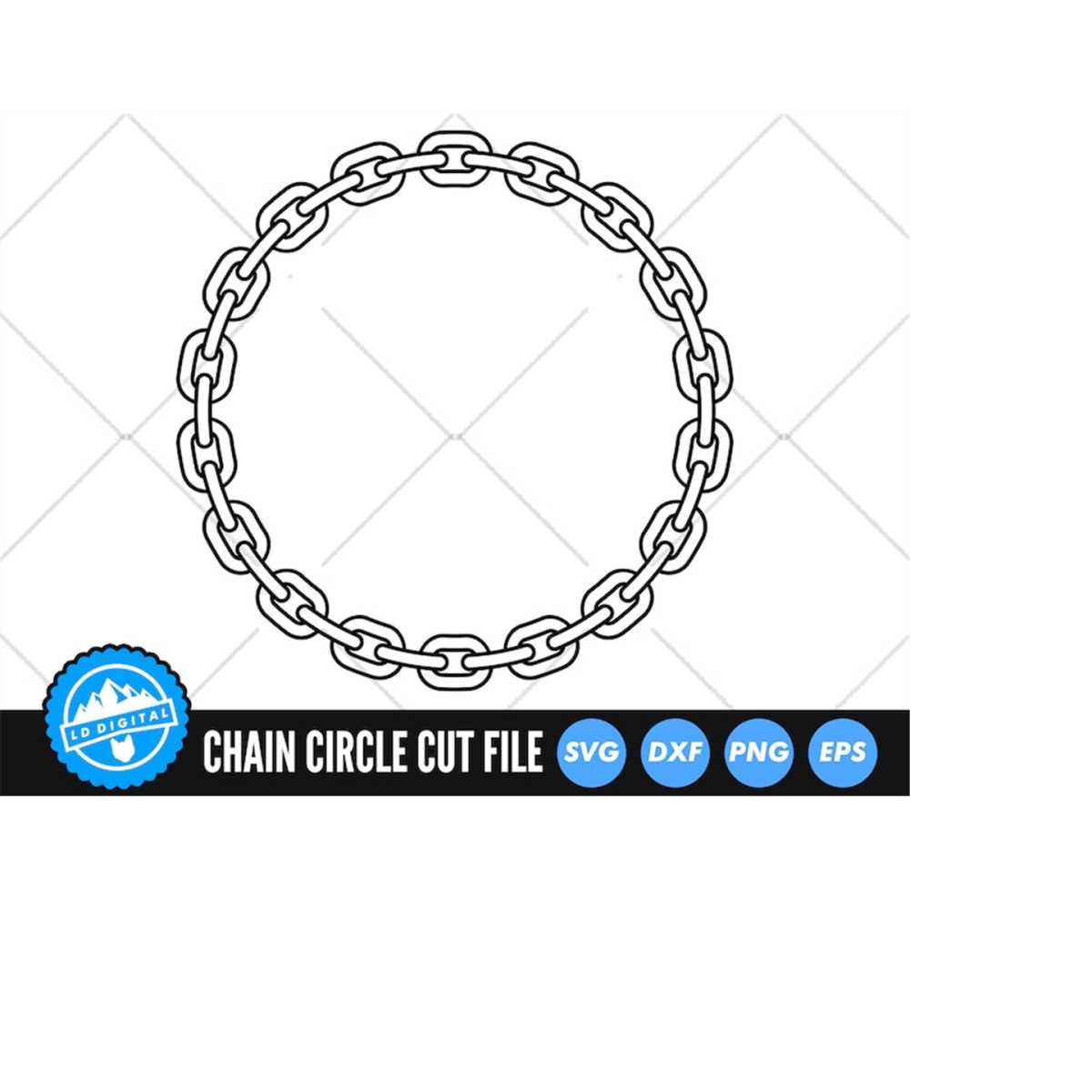 Chain Circle SVG Files | Chain Outline Cut Files | Chain Sil - Inspire ...
