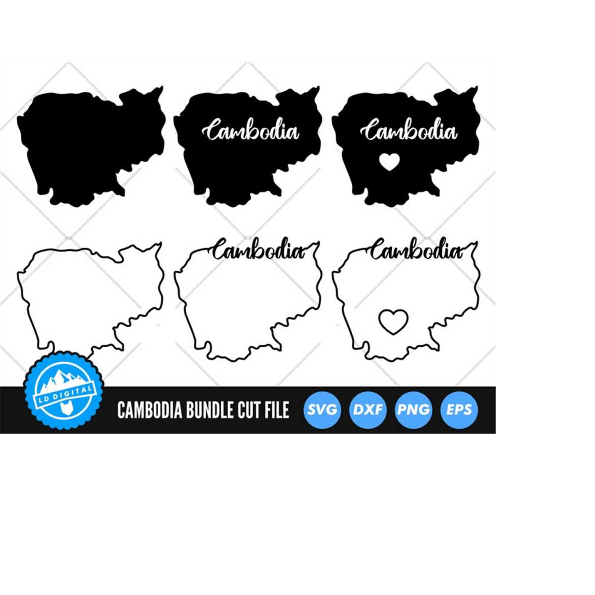 Cambodia SVG | Cambodia Cut Files | Cambodia Outline SVG | C - Inspire ...