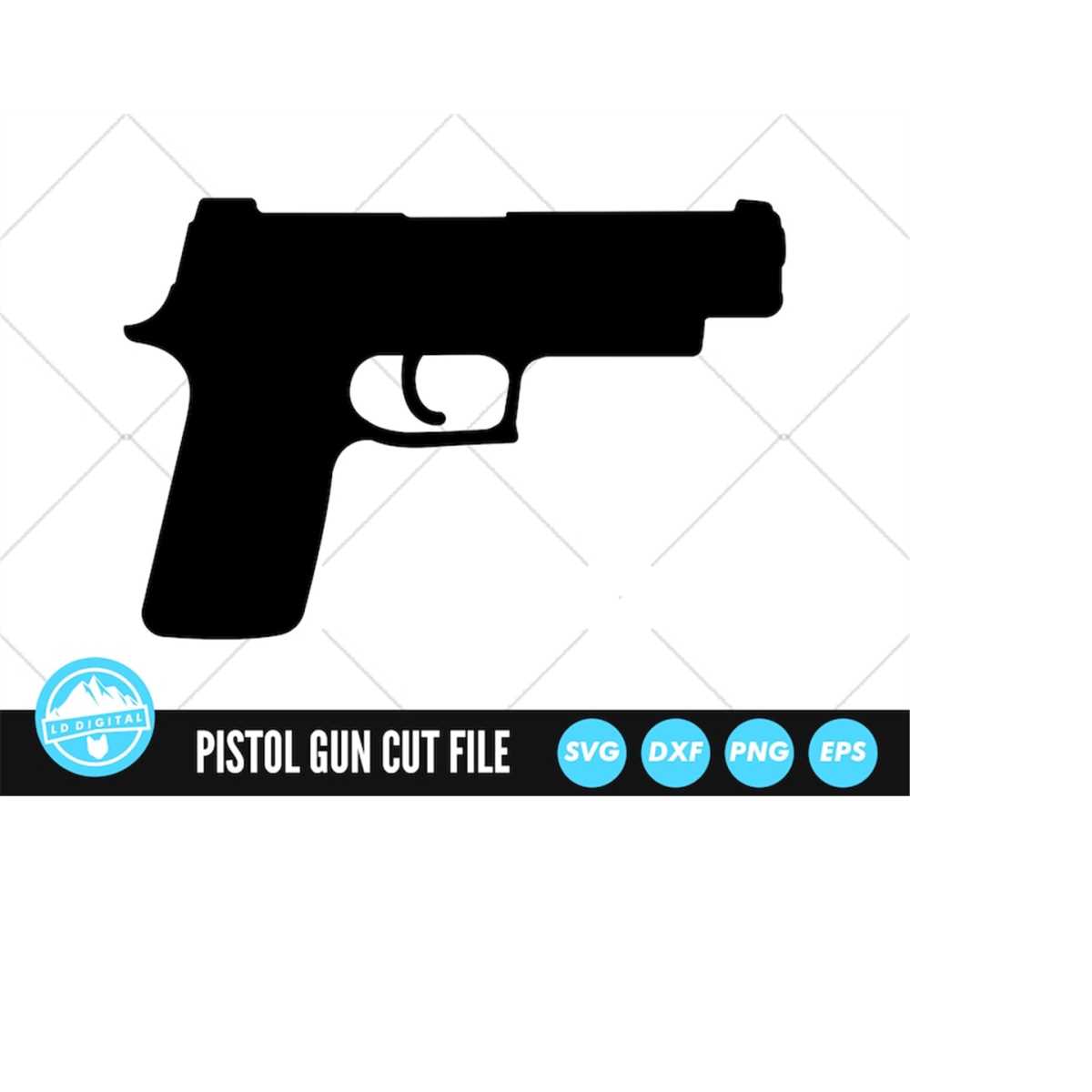 Pistol Gun SVG Files | 9mm Pistol Cut Files | Handgun Vector | Inspire ...