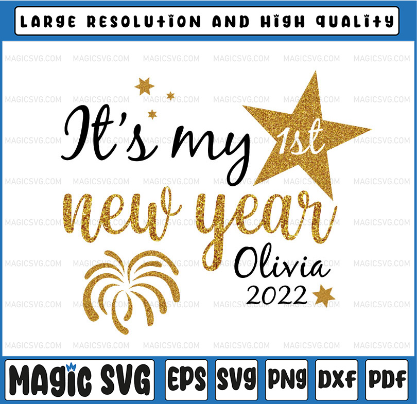 Personalized Happy New Year PNG, My First New Year Baby Gift | Inspire ...