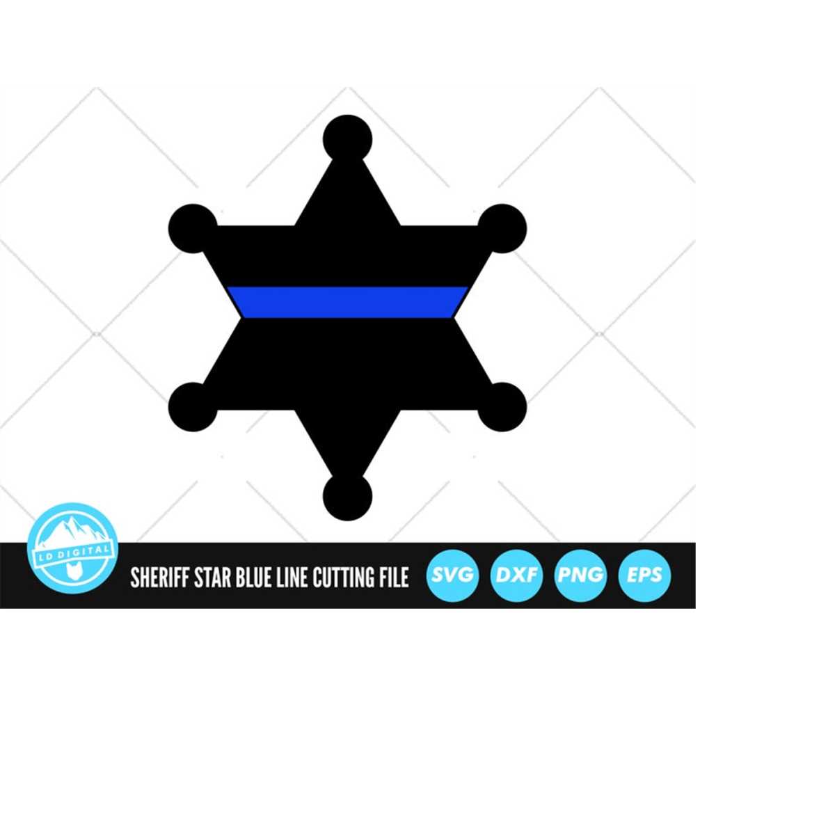 Deputy Sheriff Badge Star Blue Line SVG | Thin Blue Line Dep | Inspire ...