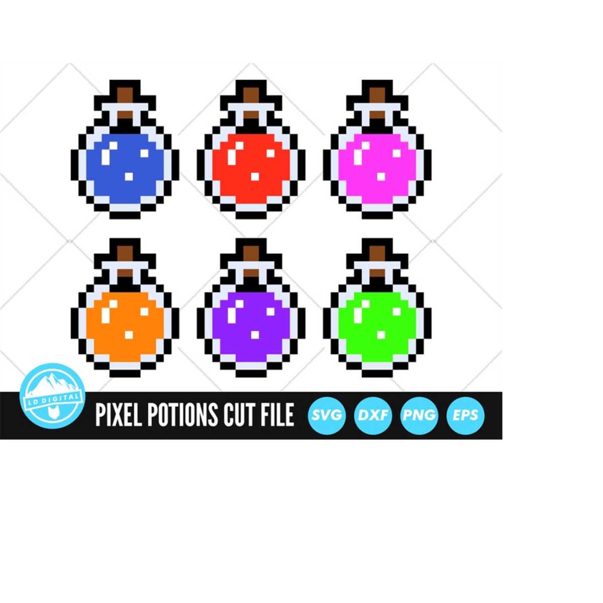 Pixel Potions SVG Files | Pixel Potions Cut Files | Retro Ga | Inspire ...
