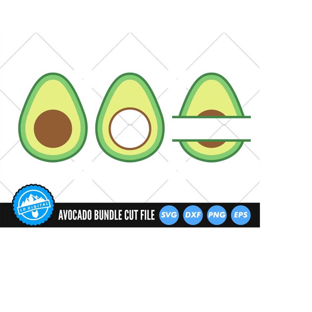 Avocado Bundle SVG Files | Kawaii Fruit SVG Cut Files | Roun - Inspire ...