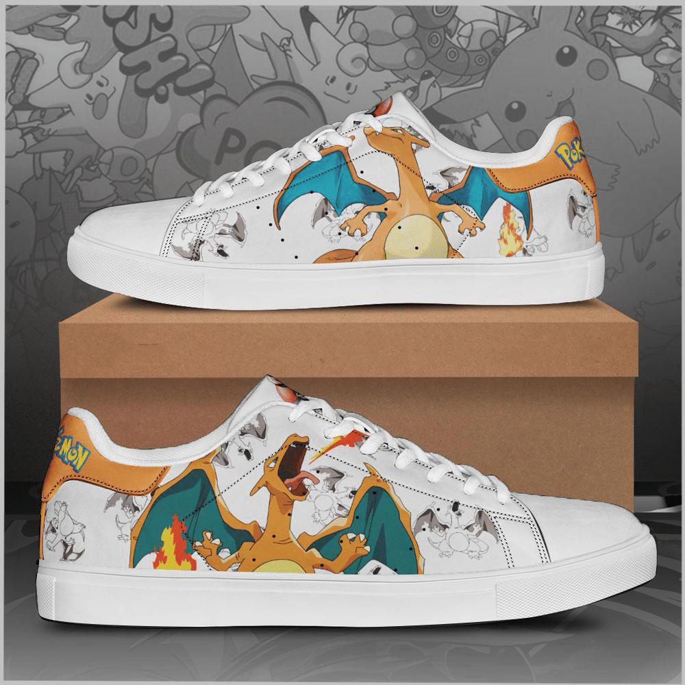 Charizard Pokemon Low top Leather Skate Shoes, Tennis Shoes, | Inspire ...