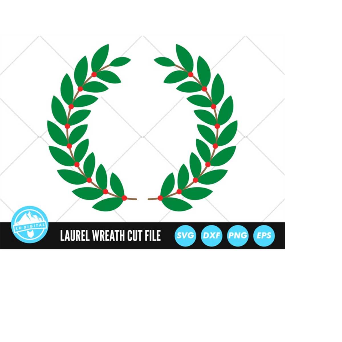 Christmas Laurel SVG Files | Laurel Wreath Cut Files | Chris - Inspire ...