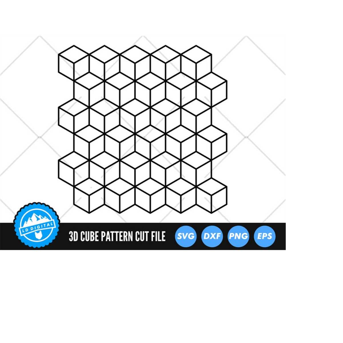Cube Pattern SVG Files | 3D Cube Pattern Cut Files | Platoni - Inspire ...