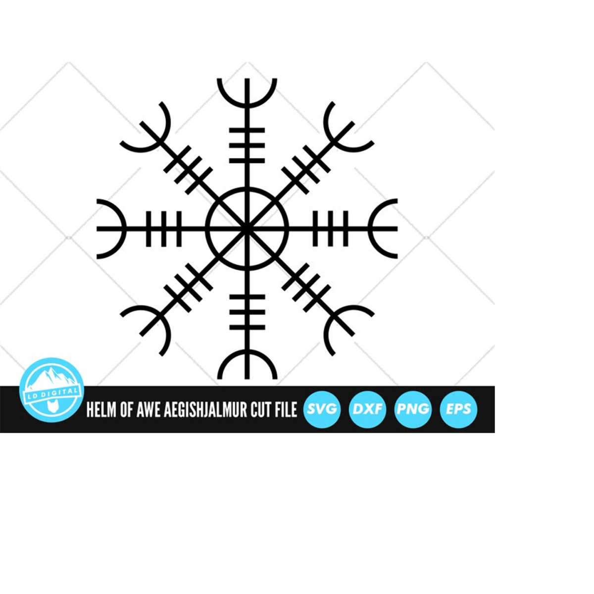 Helm of Awe SVG Files | Aegishjalmr Cut Files | Viking Symbo - Inspire ...