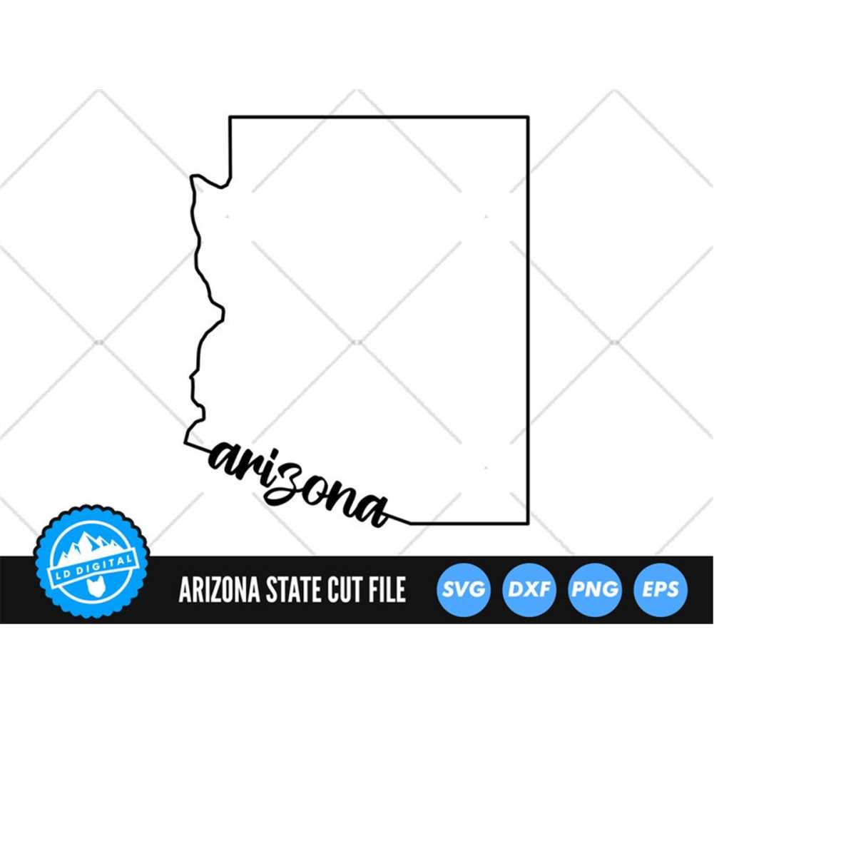Arizona Outline with Text SVG Files | Arizona Cut Files | Un - Inspire ...