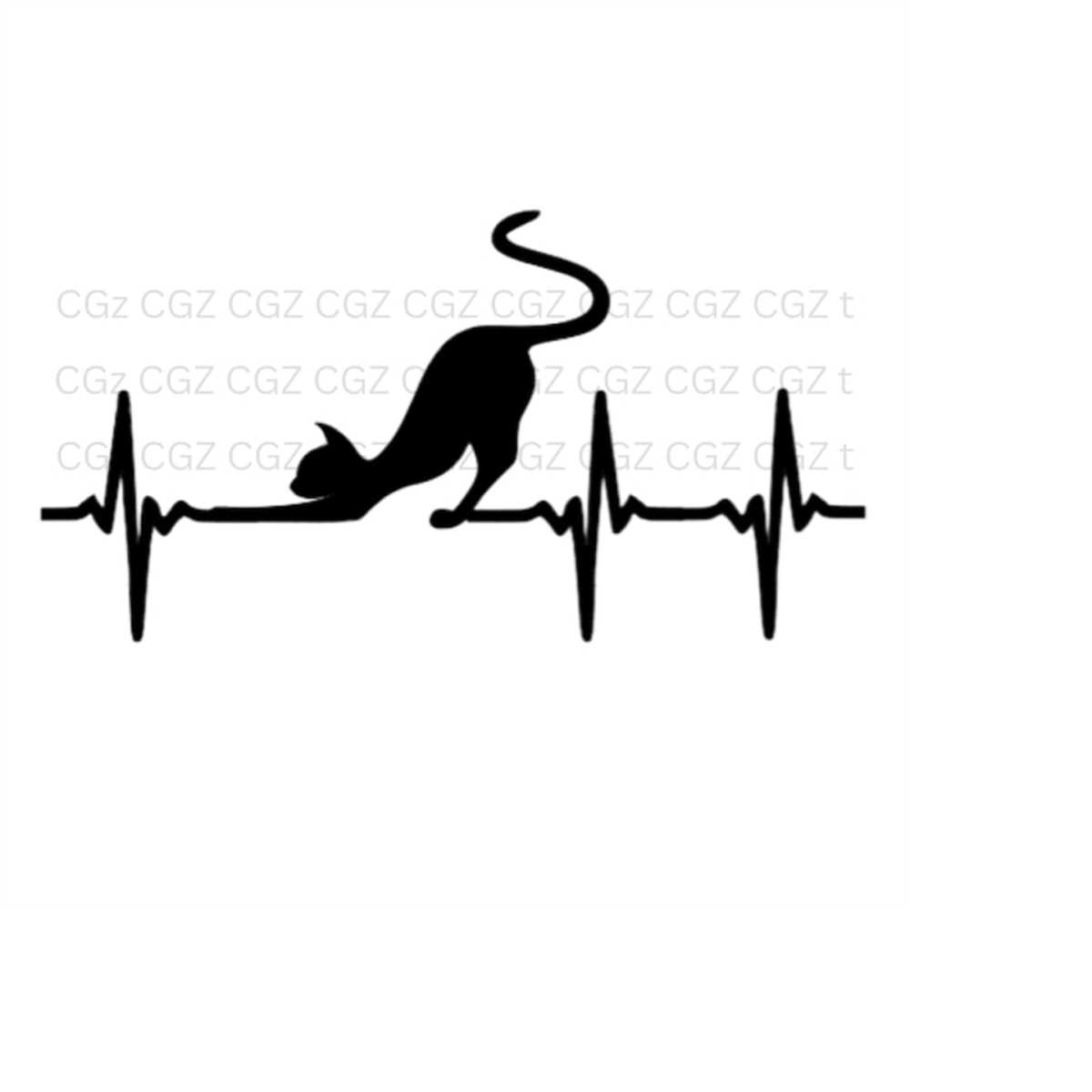 Cat Lover Heartbeat/CAT Svg/Cat heartbeat clipart/Cute Kitty - Inspire ...