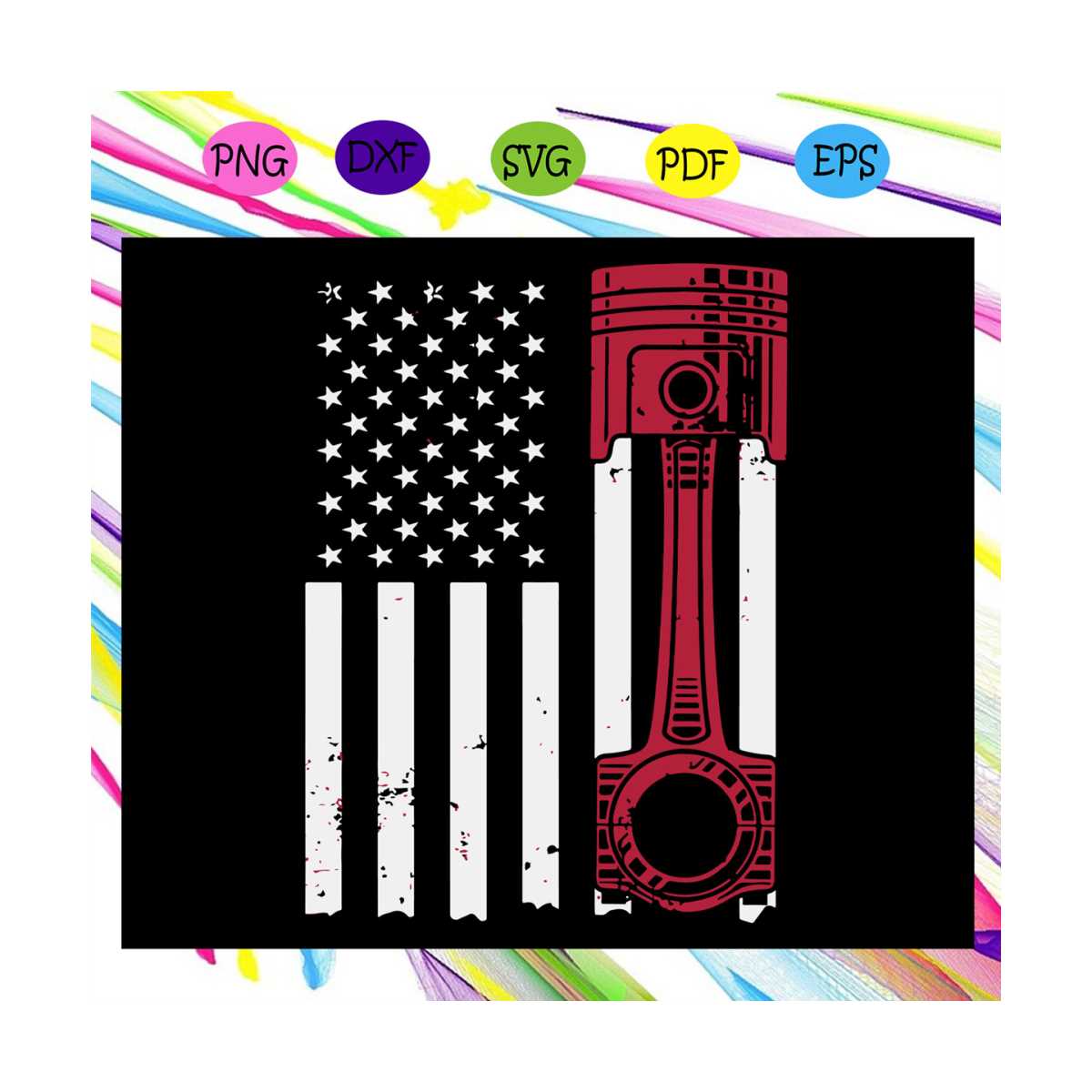 American flag piston muscle car, muscle car, piston, america - Inspire ...