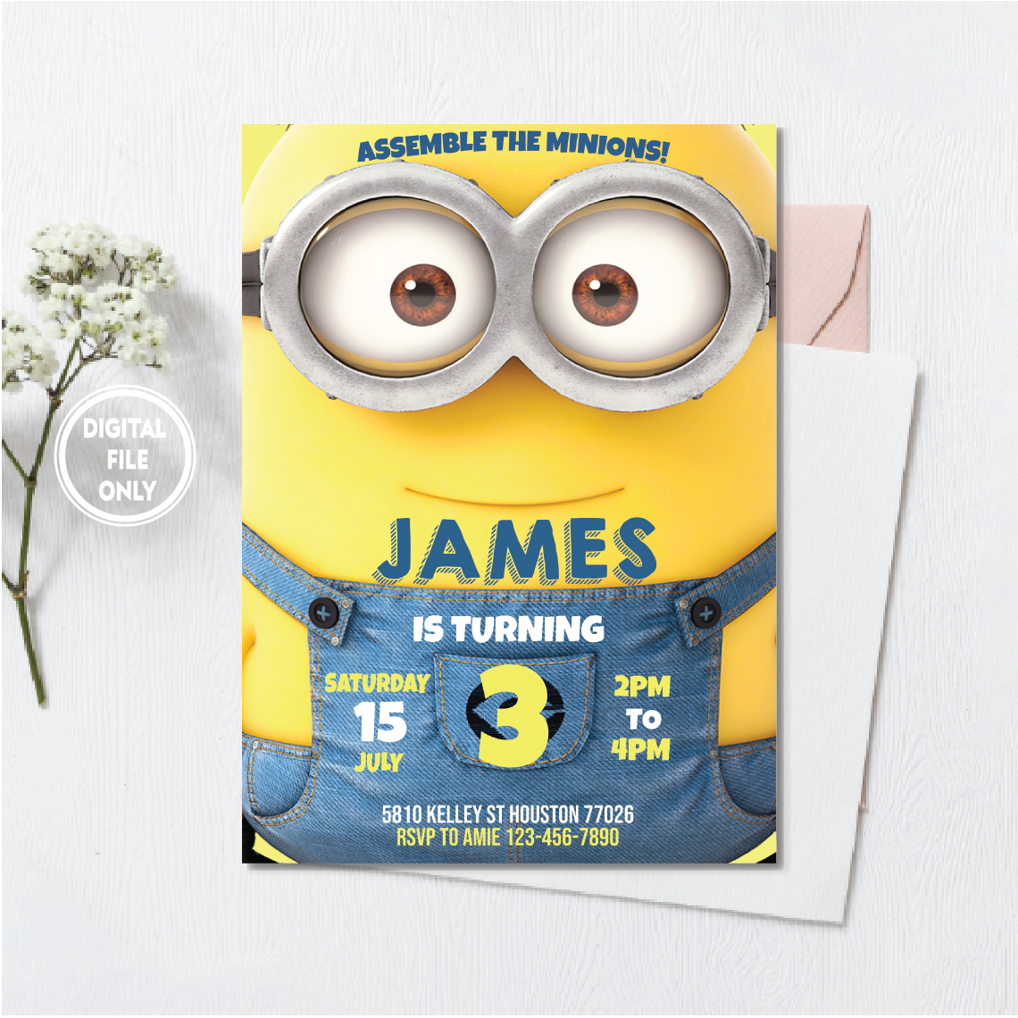 Personalized File Minion Birthday Invitation, Minion Invitat | Inspire ...
