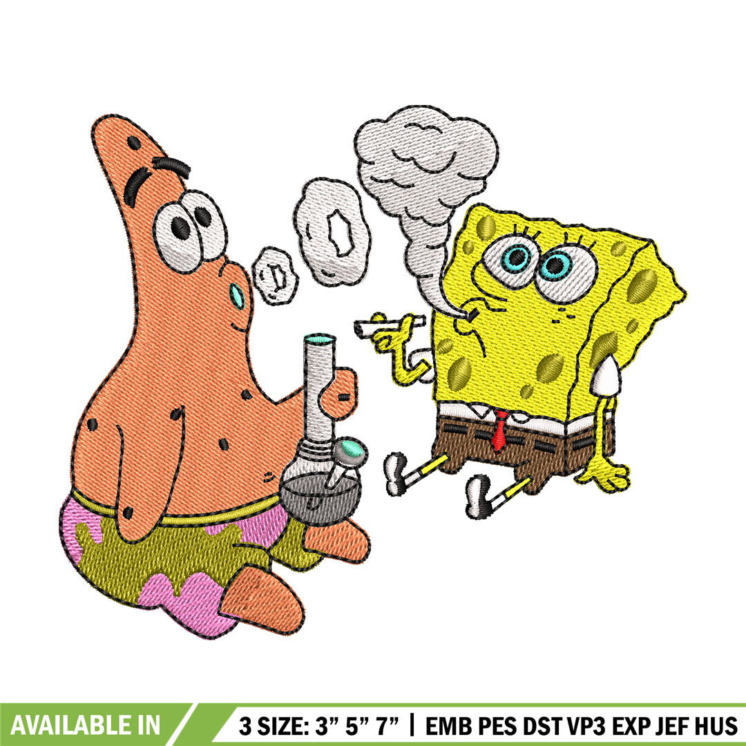 Spongebob smoke embroidery design, Spongebob embroidery, Emb - Inspire ...