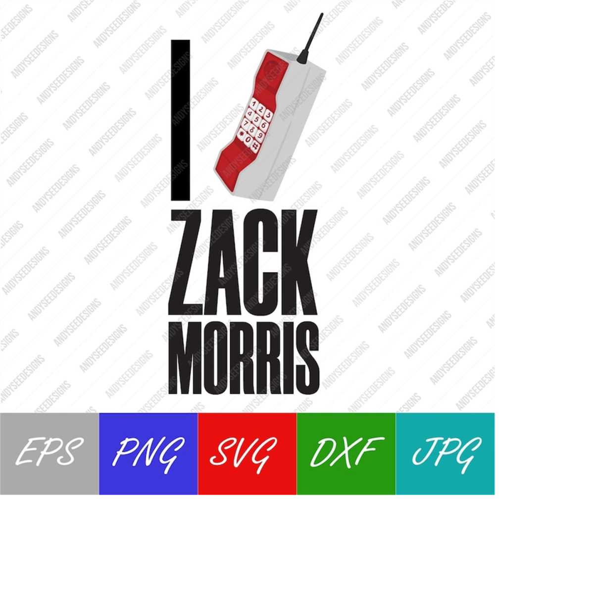 I Heart Zack Morris with Mobile Phone Saved By The Bell Vect | Inspire ...