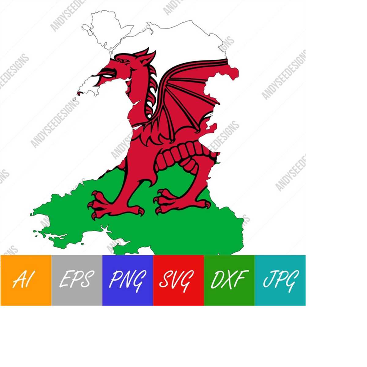 Wales Map Vector Digital Download SVG, Ai, EPS, Png, Jpeg, D - Inspire ...