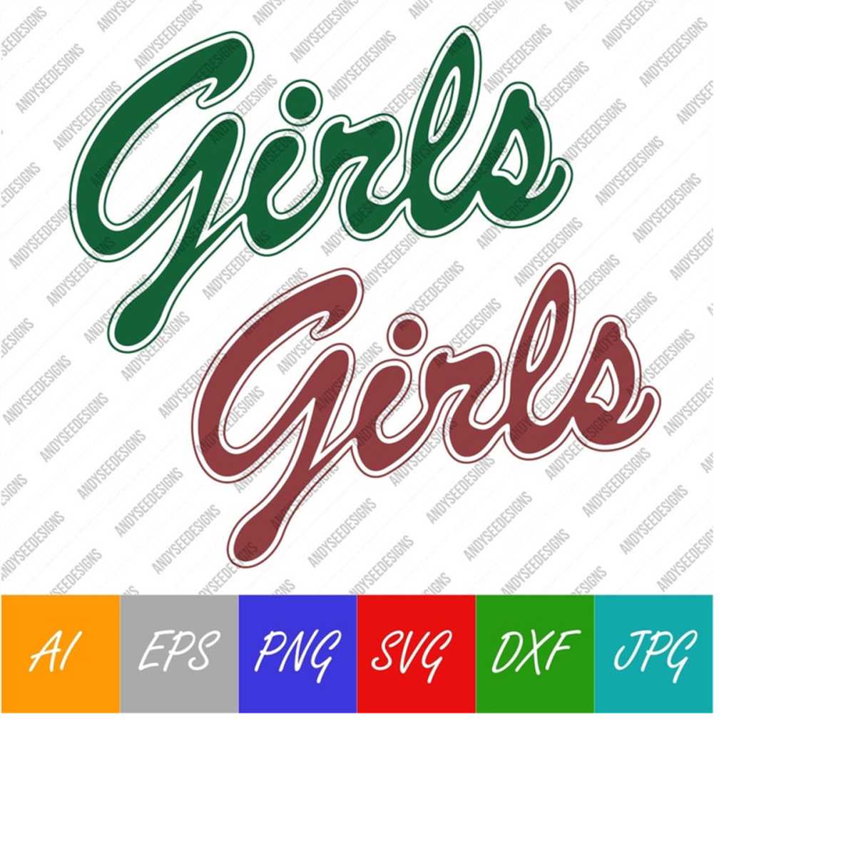Girls Red & Green Logo As Seen on Friends Vector Digital Dow - Inspire ...