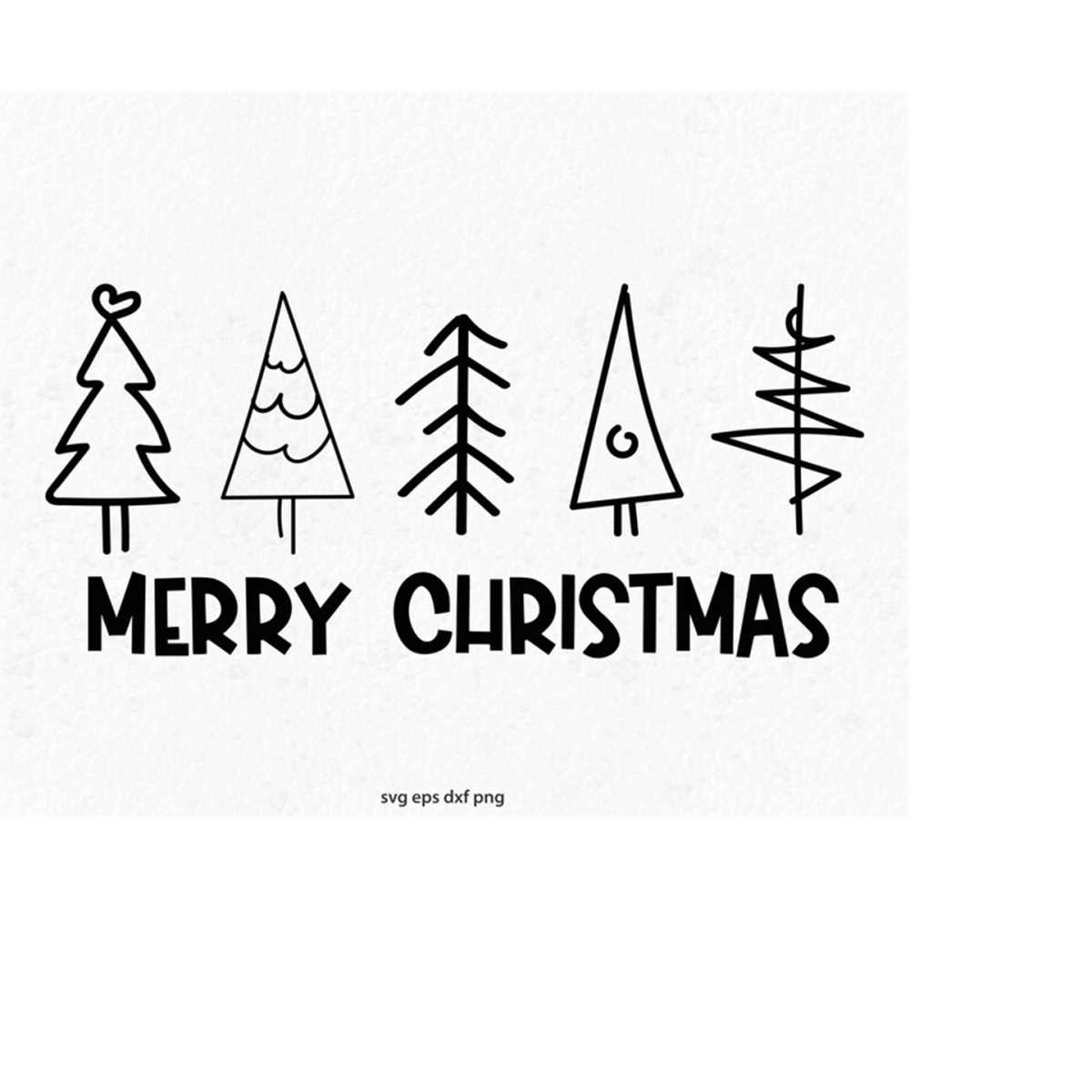 Merry Christmas Trees Svg File For Cricut Merry Christmas S Inspire