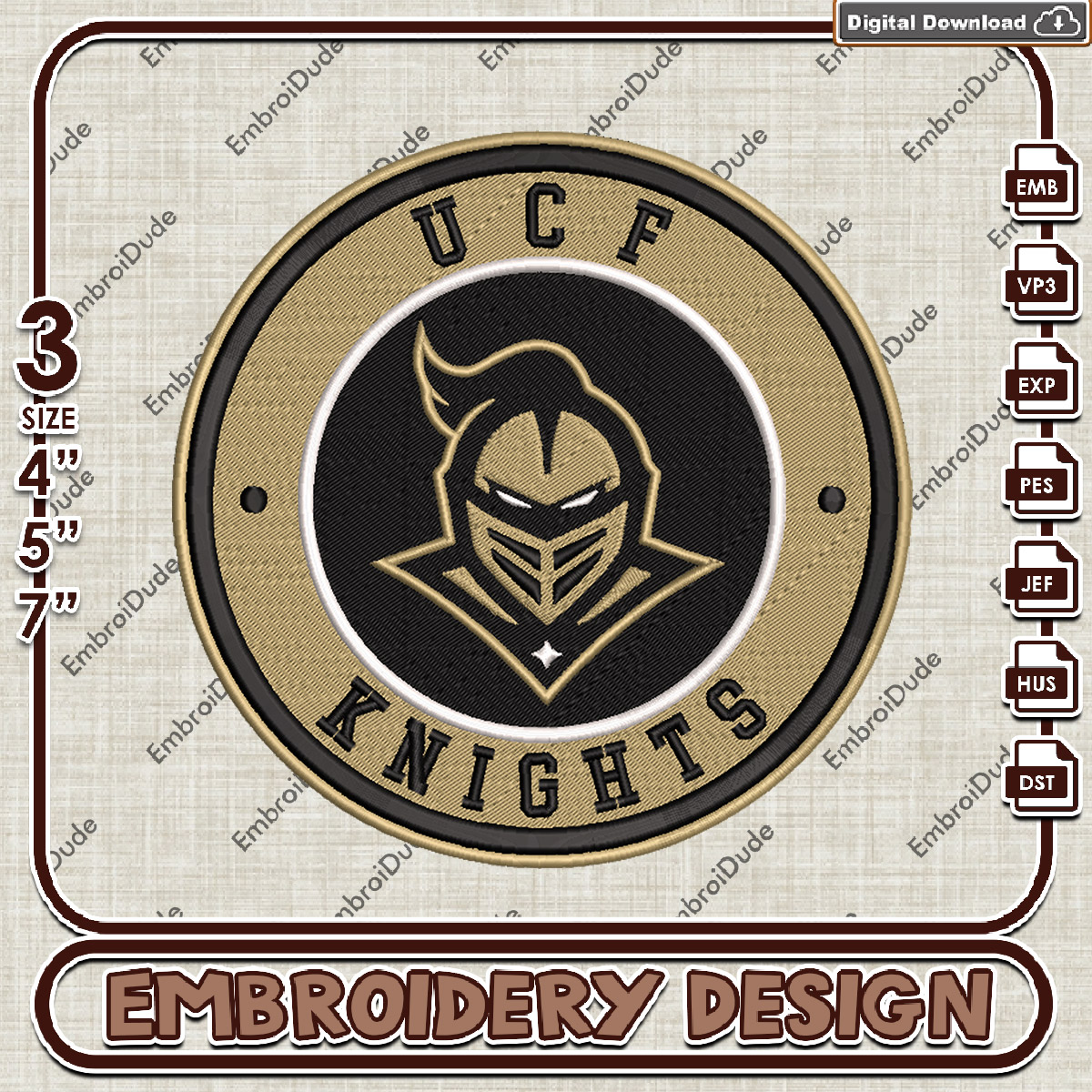 NCAA Logo Embroidery Files, NCAA UCF Knights Embroidery Desi - Inspire ...
