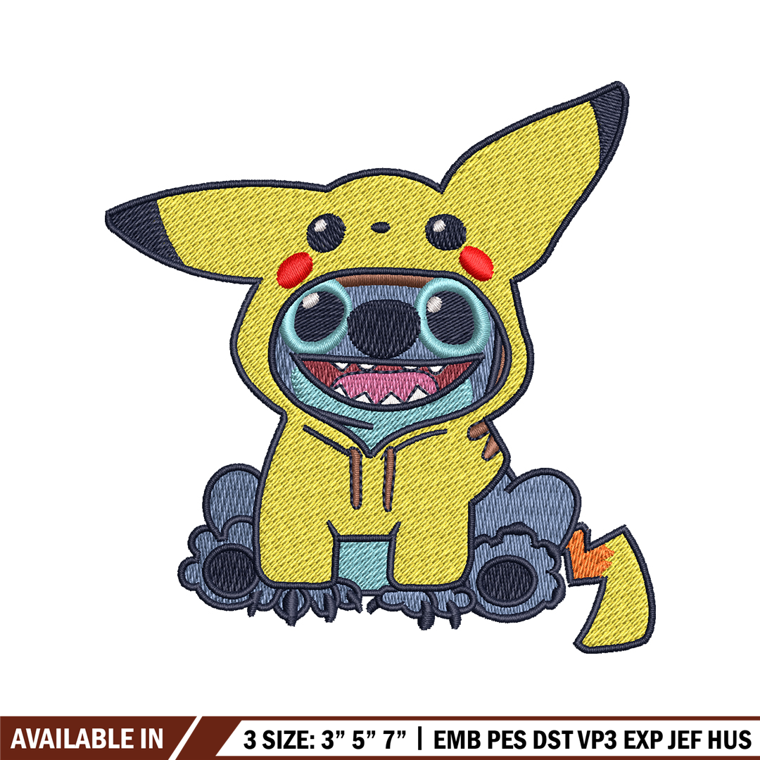 Stitch Pikachu logo embroidery design, Stitch Pikachu embroi | Inspire ...